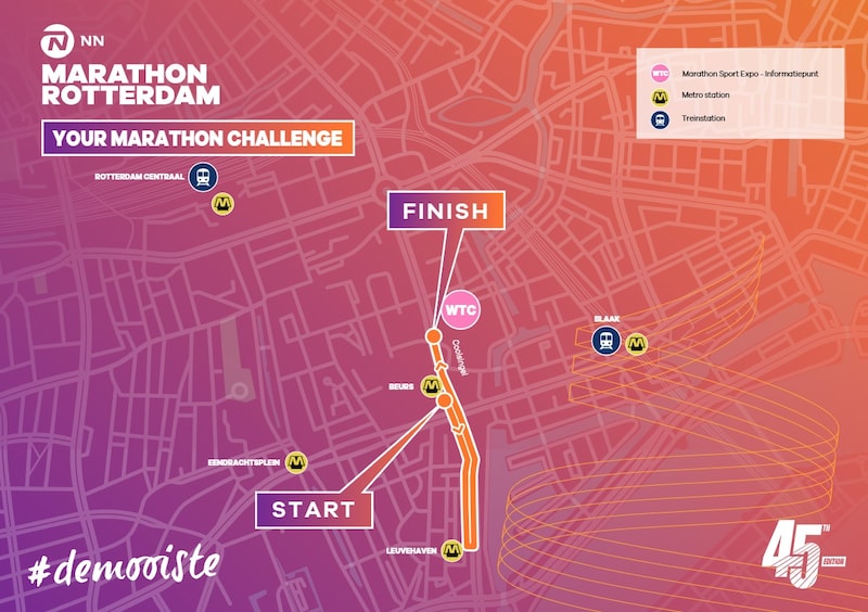 Dit is de route van de NN Marathon Rotterdam 2026 | Regio | indebuurt.nl