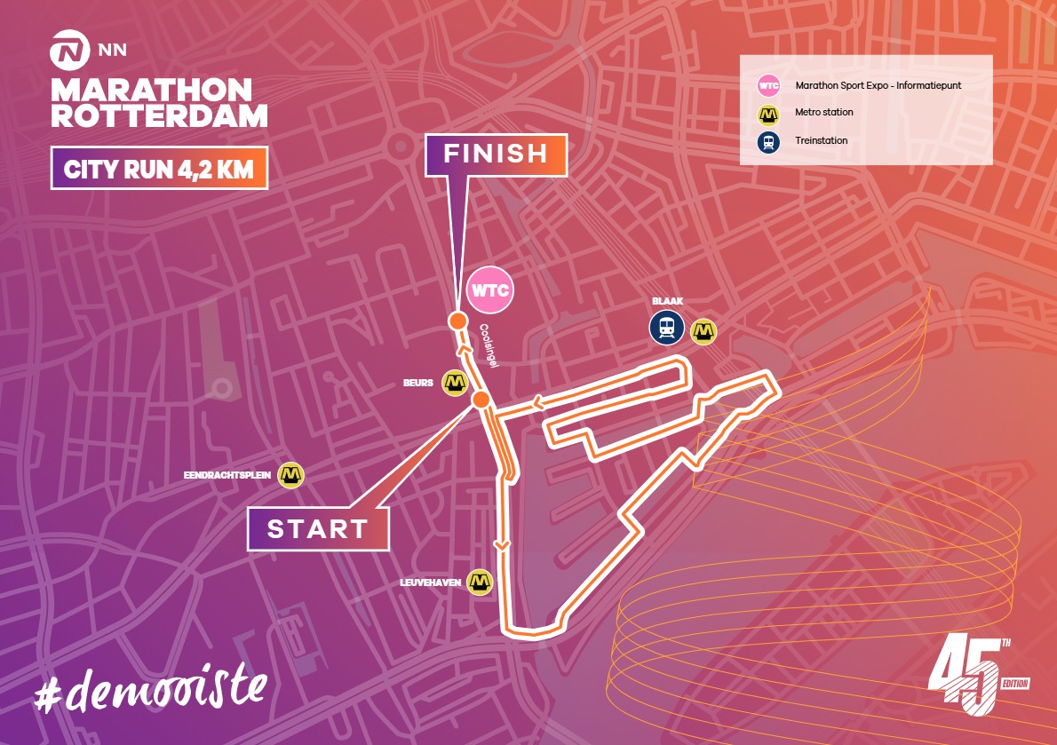 Dit is de route van de NN Marathon Rotterdam 2026 | Genieten van ...